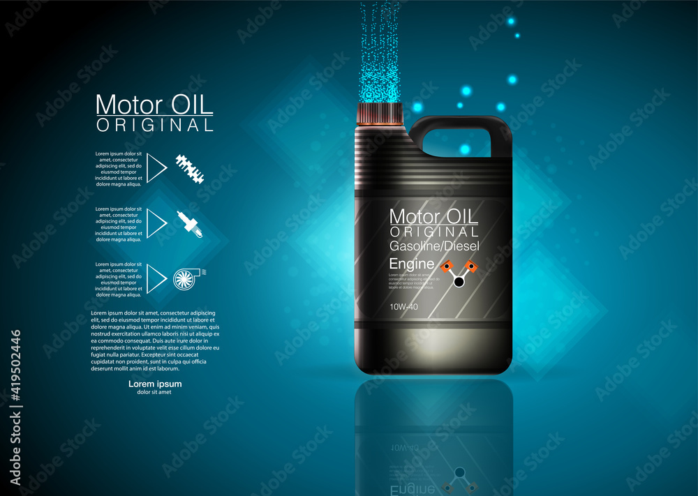oil background, vector illustration Bottle engine oil Canister of ...