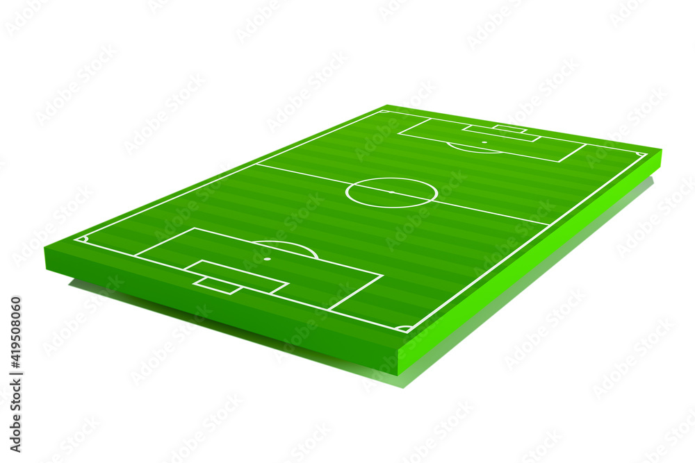 Football pitch. The european soccer field layout. 3d illustration Stock ...