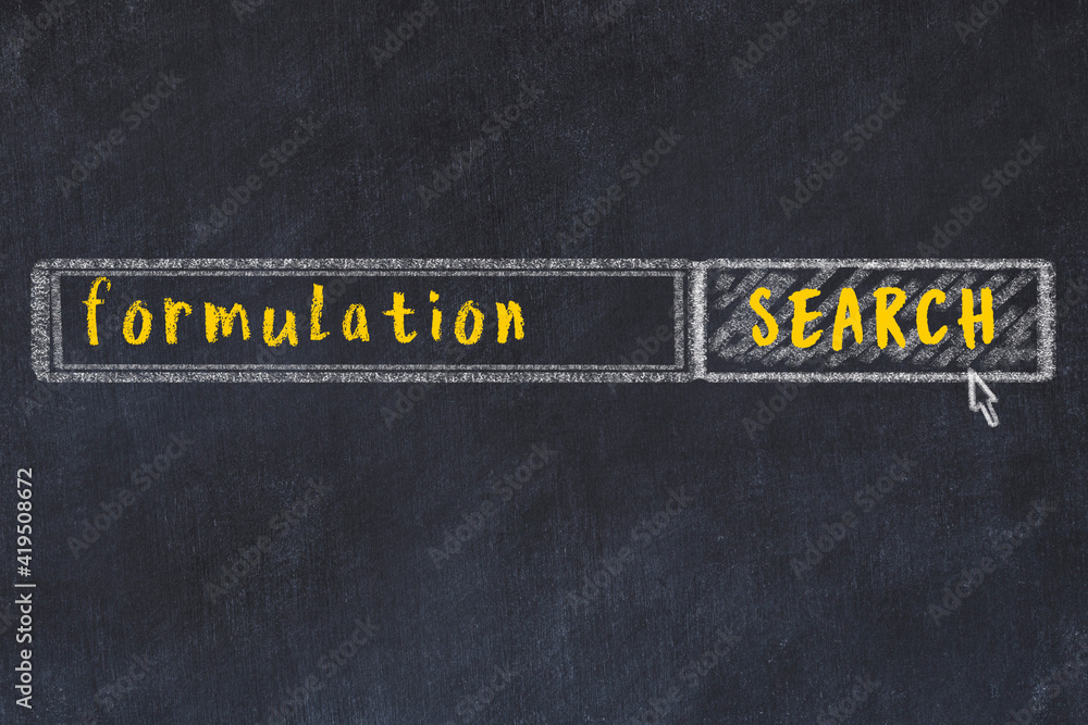 Chalk sketch of browser window with search form and inscription ...