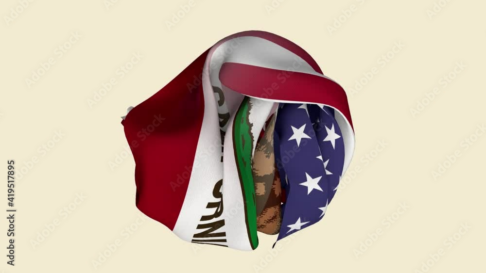 Crumpled Fabric Flag of California State - USA Intro. State of ...