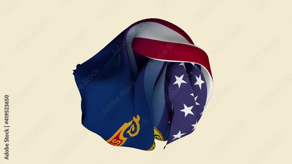 Vidéo Stock Crumpled Fabric Flag of Idaho State - USA Intro. USA Flag ...