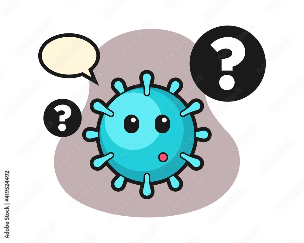 Virus cartoon with the question mark Stock Vector | Adobe Stock
