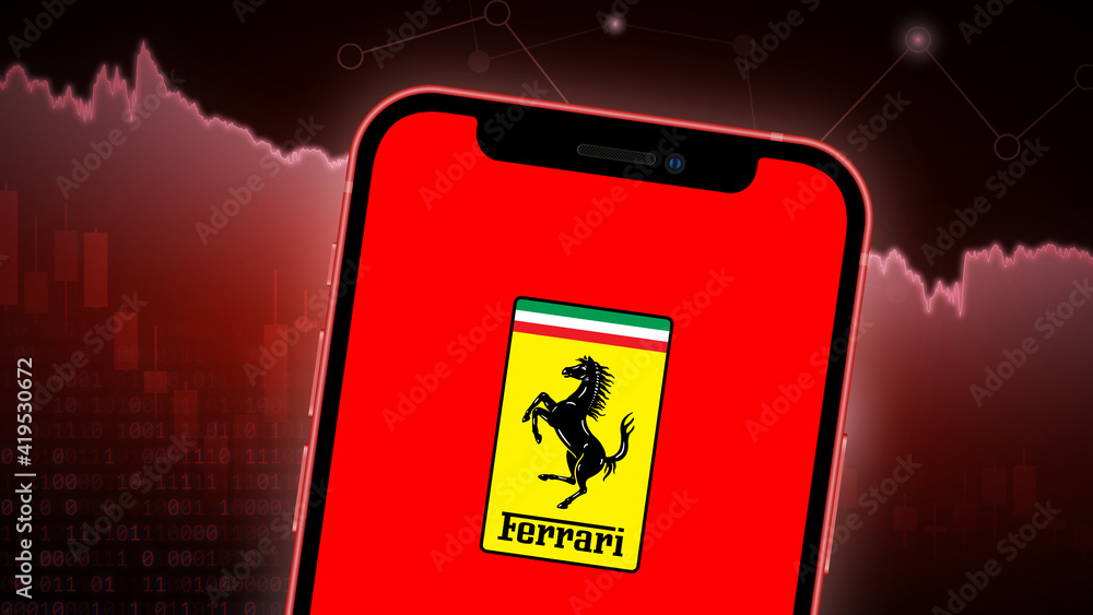 Ferrari stock market vector illustration, with iPhone splash screen ...