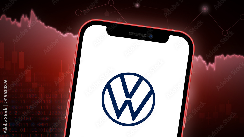Volkswagen stock market vector illustration, with iPhone splash screen ...