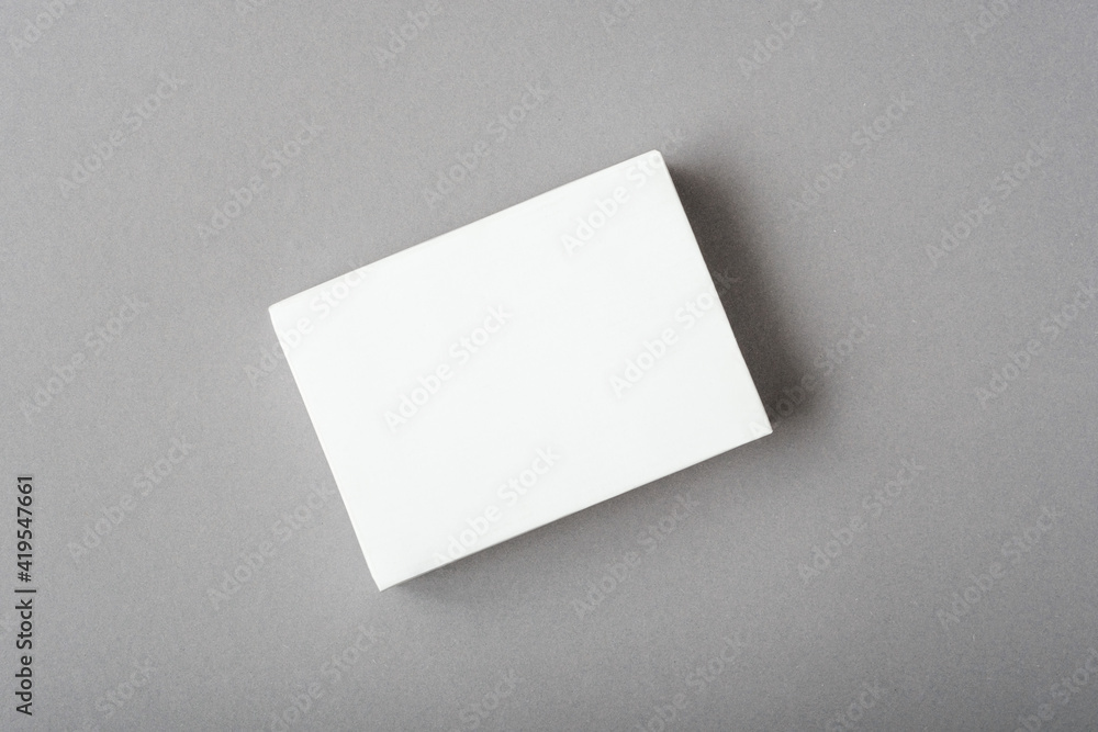 template concept, white blank layout on ultimate gray background, copy ...