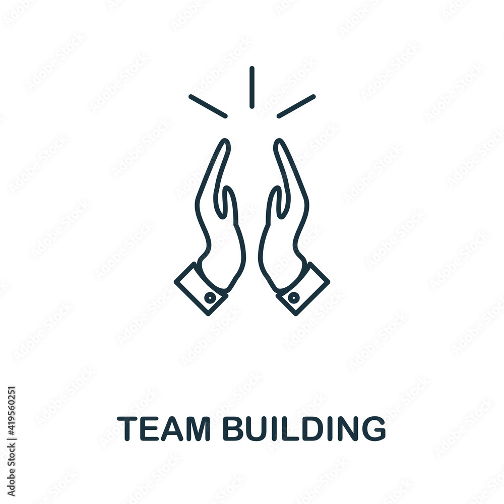 Team Building icon. Monochrome simple Team Building icon for templates ...