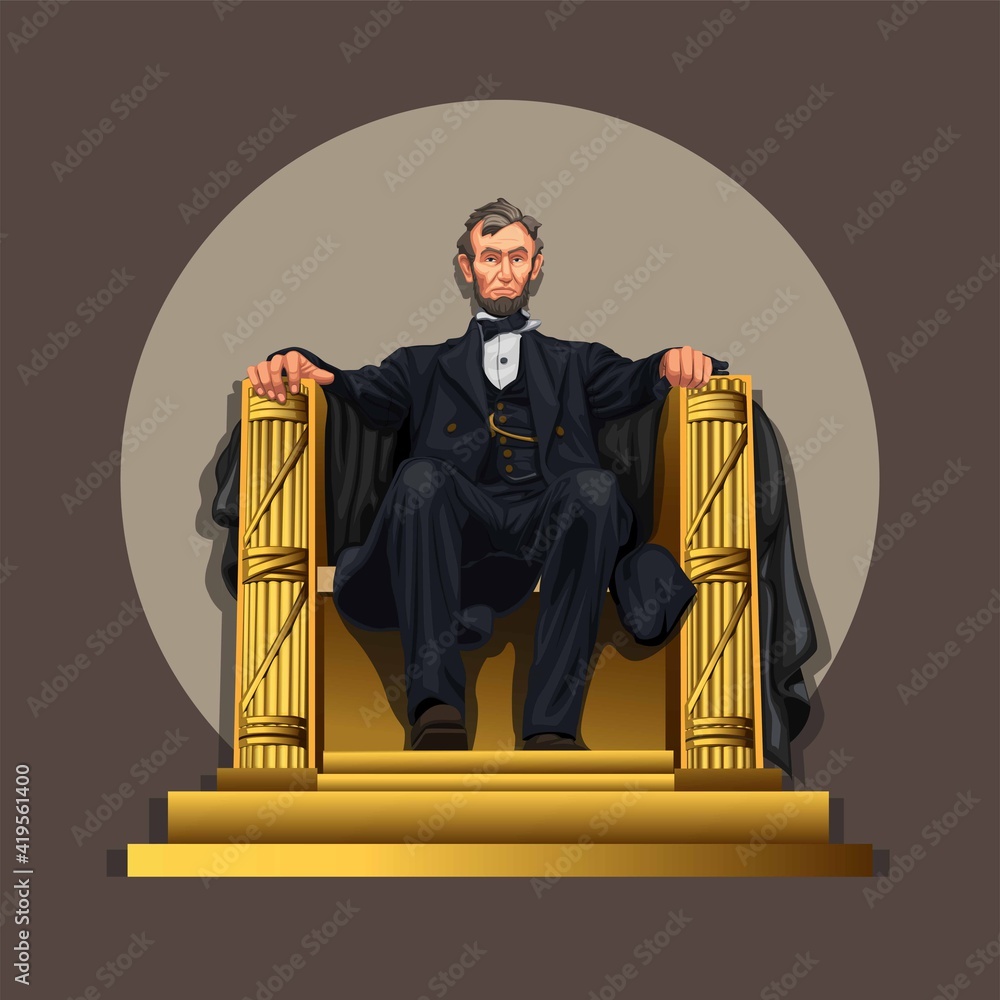 Figure of Abraham Lincoln sitting in chair.he was an American statesman ...