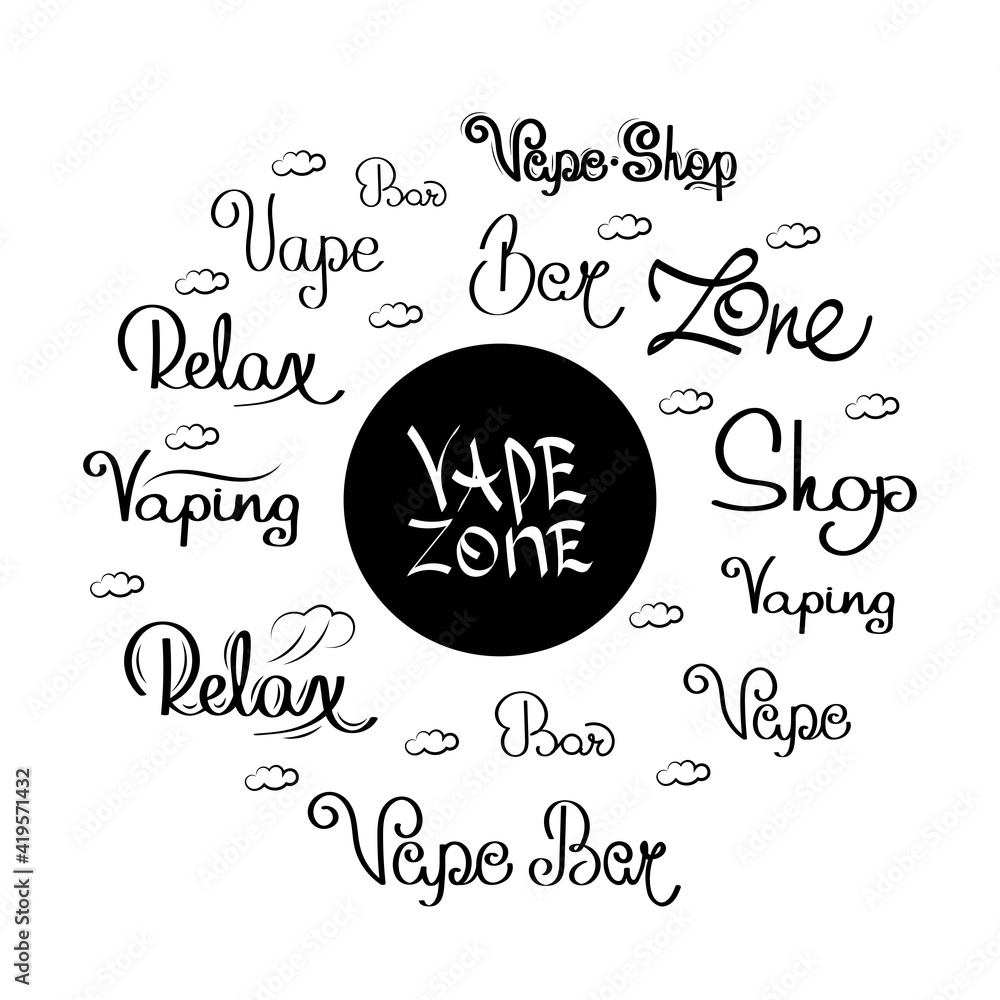 vape; typography; element; zone; label; text; lettering; vector; poster ...