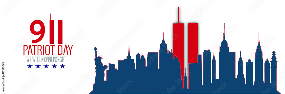 Vector illustration of Patriot Day 911 anniversary. USA Patriot Day ...