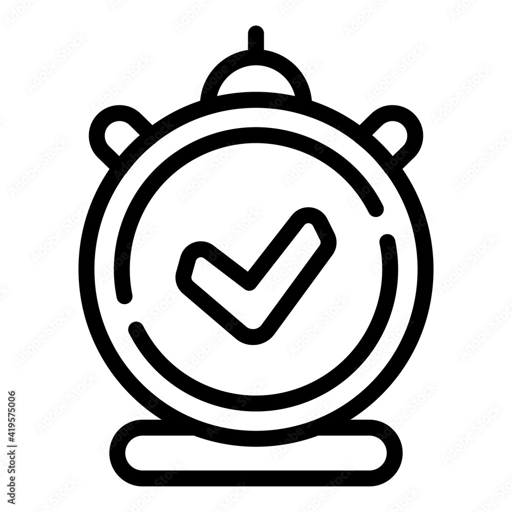 Approved time management icon. Outline Approved time management vector ...