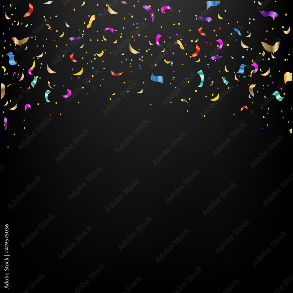 Background With Falling Confetti Black Background With Gradient Mesh ...