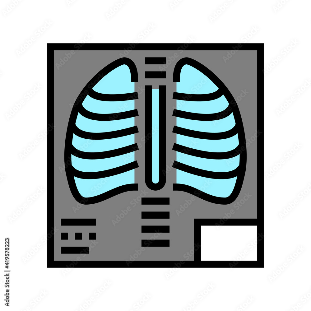 x-ray radiology color icon vector. x-ray radiology sign. isolated ...
