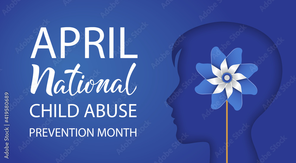 National Child Abuse Prevention Month. April. Boy silhouette with ...