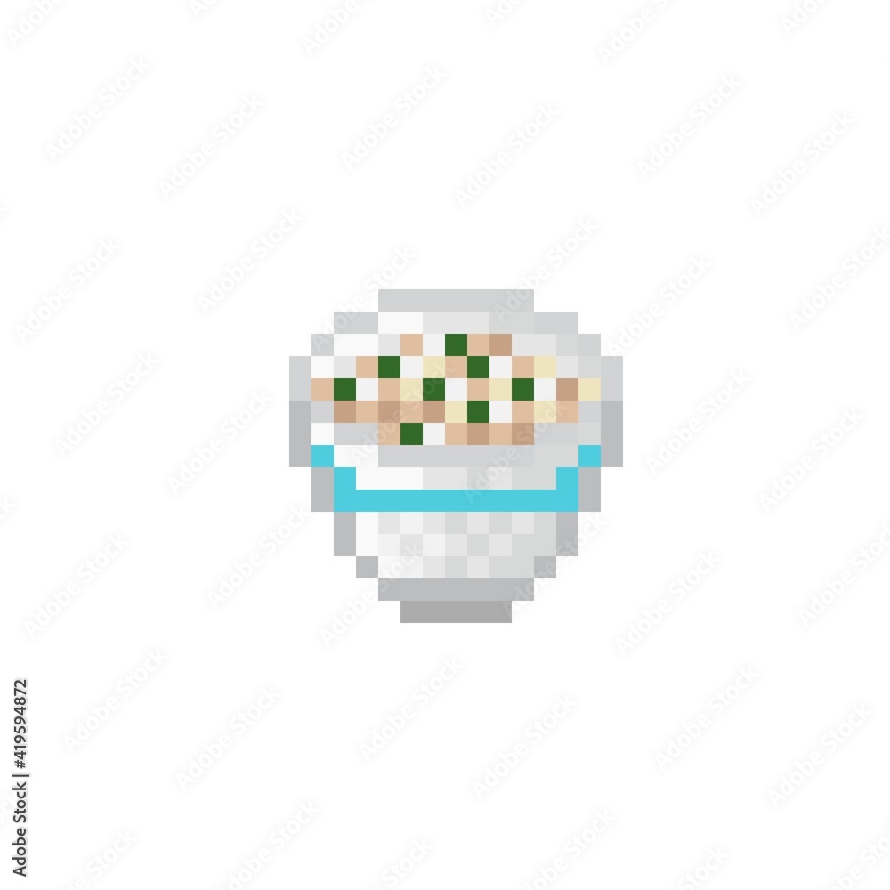 Food pixel art. Soup pixel art. Vector illustration. Stock Vector ...