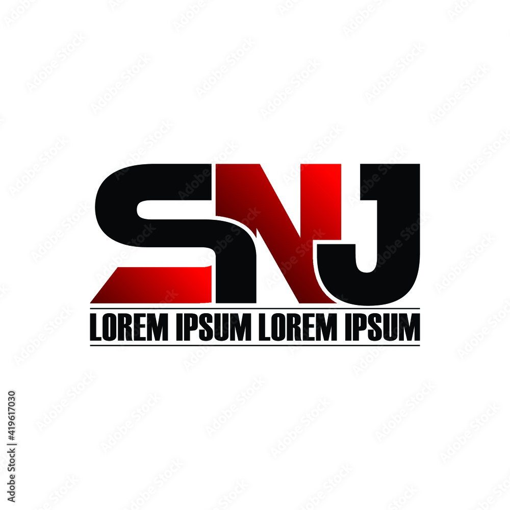 SNJ letter monogram logo design vector Stock Vector | Adobe Stock