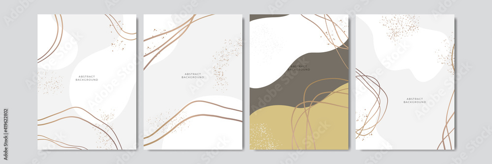 Contemporary boho bohemian universal cards templates. Geometric, oval ...
