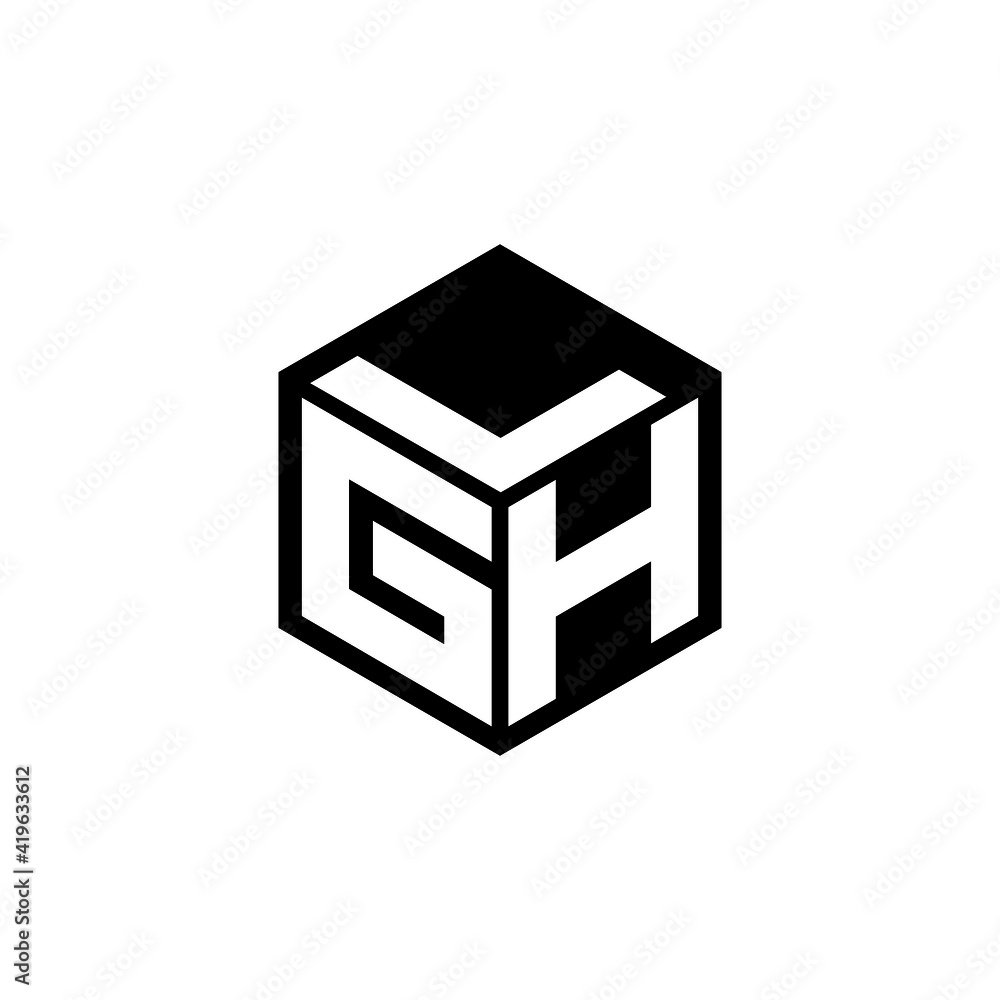 GHL letter logo design with white background in illustrator, cube logo ...