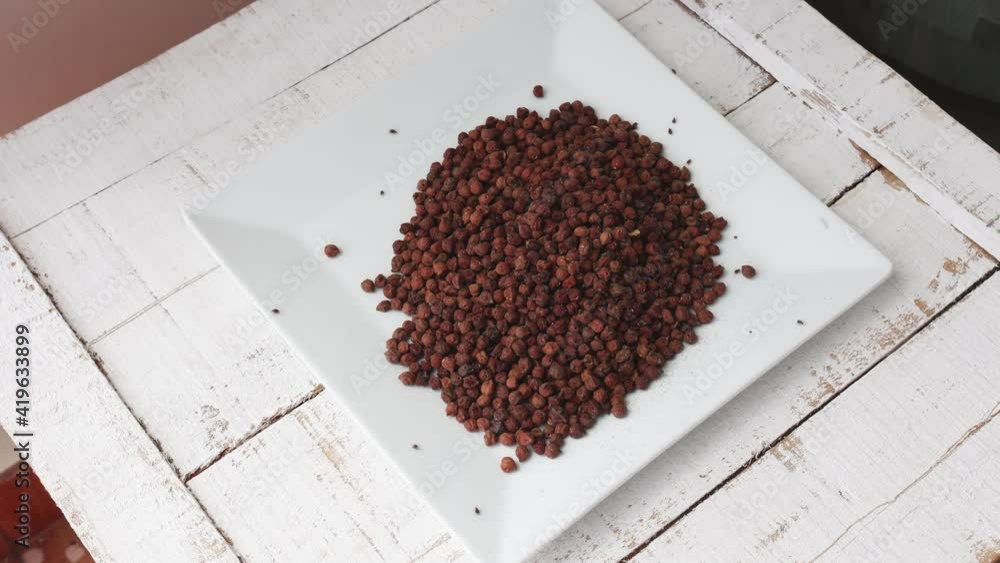 Crawling bugs in chick pea Bengal gram stored food lentil 4K slow ...