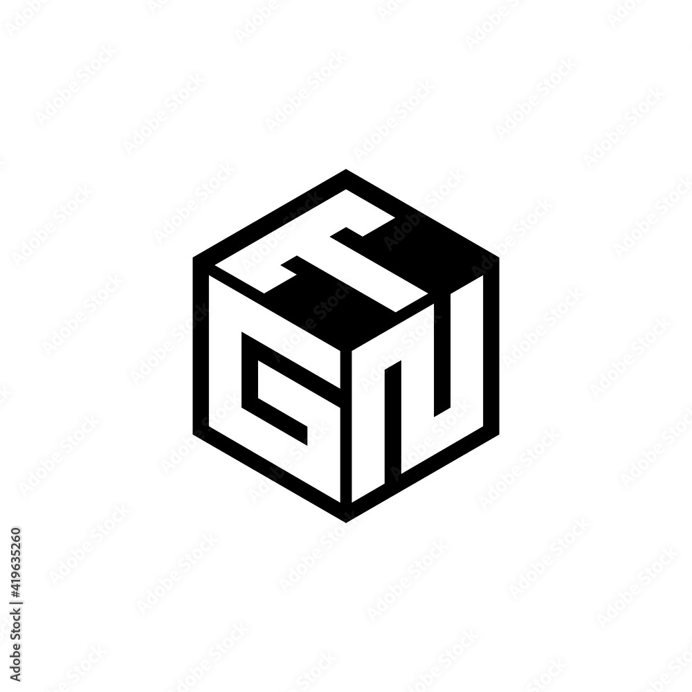 GNT letter logo design with white background in illustrator, cube logo ...
