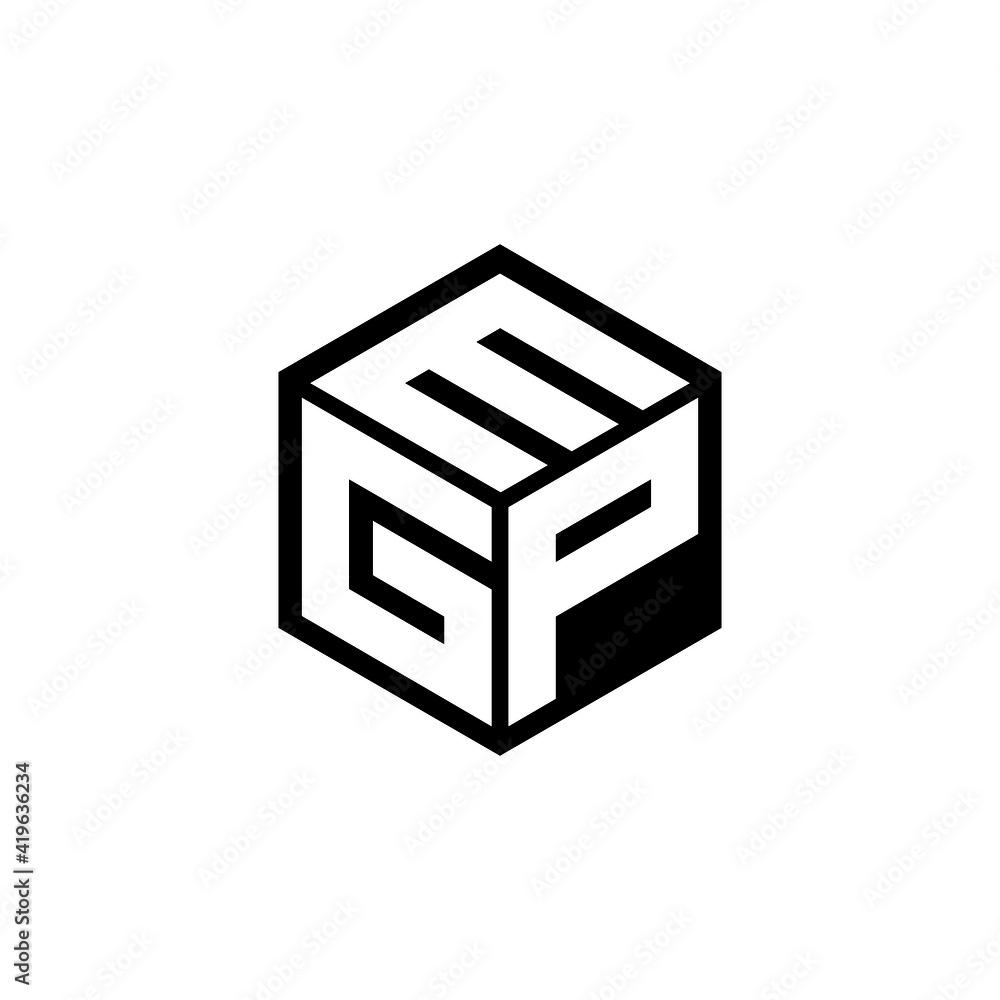 GPM letter logo design with white background in illustrator, cube logo ...