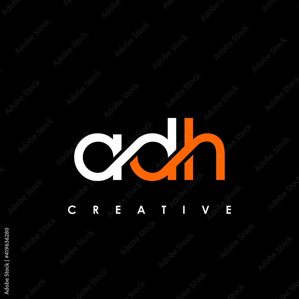 ADH Letter Initial Logo Design Template Vector Illustration Stock ...