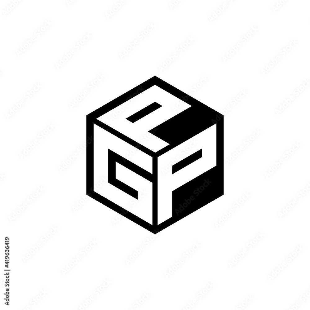 GPP letter logo design with white background in illustrator, cube logo ...
