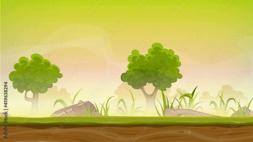 Seamless Forest Landscape Animation For Ui Game Stock Video | Adobe Stock