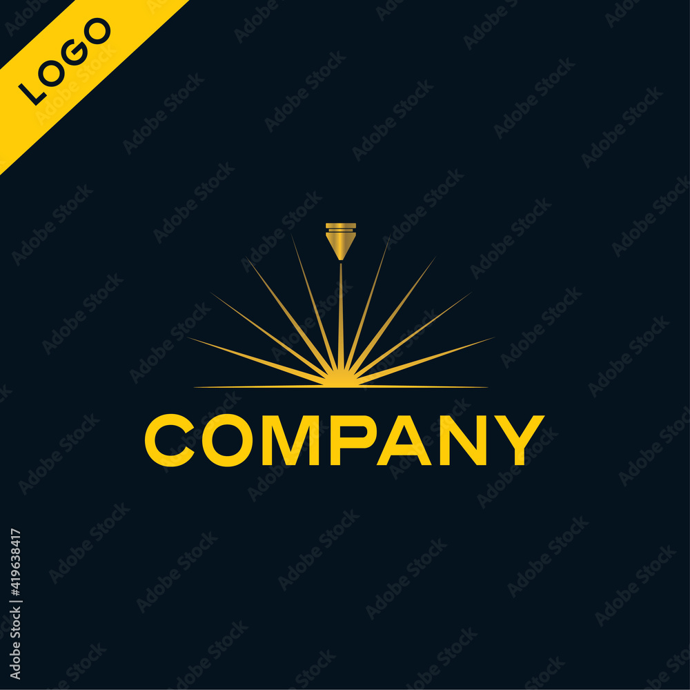 Laser logo with radiance concept, suitable for laser companies, cutting ...