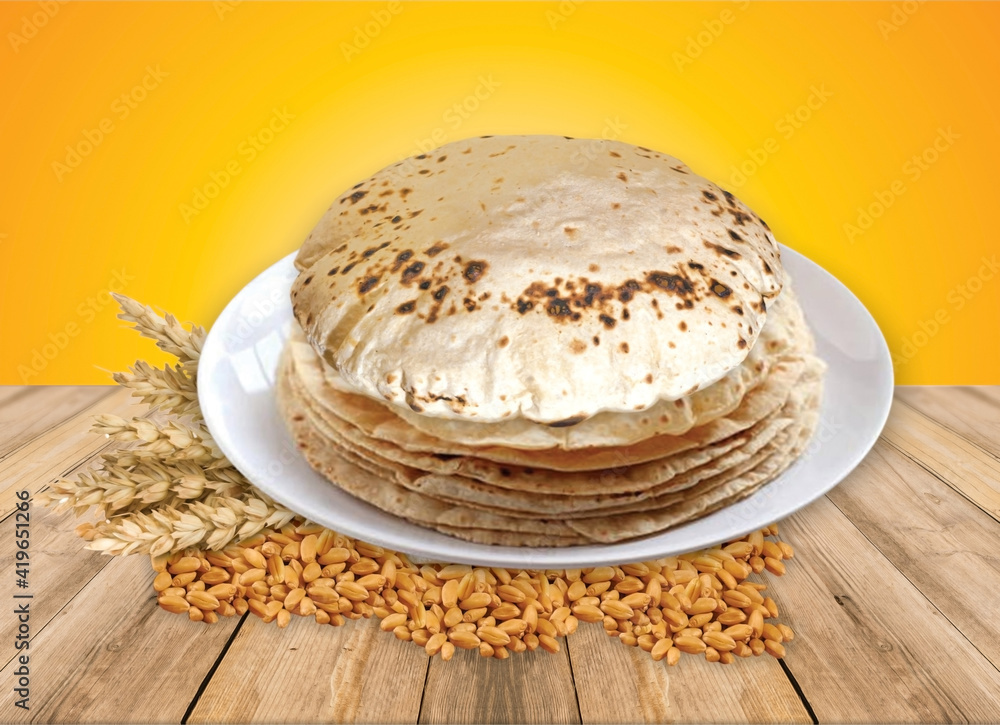 Chapati, Tava Roti also known as Indian bread or Fulka, phulka. Main ...