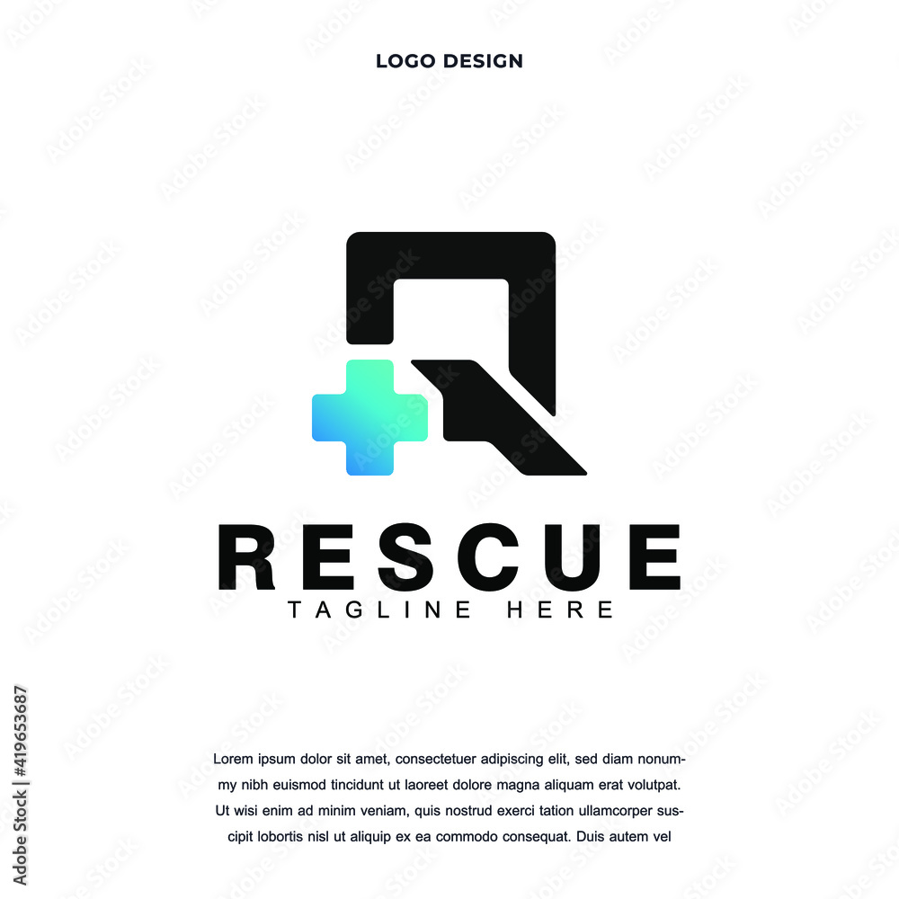 Creative medical rescue icon logo design vector illustration. health ...