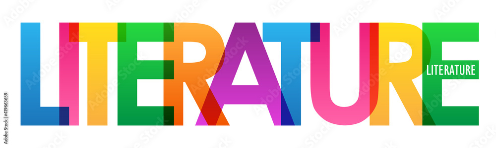 LITERATURE colorful vector typography banner isolated on white ...