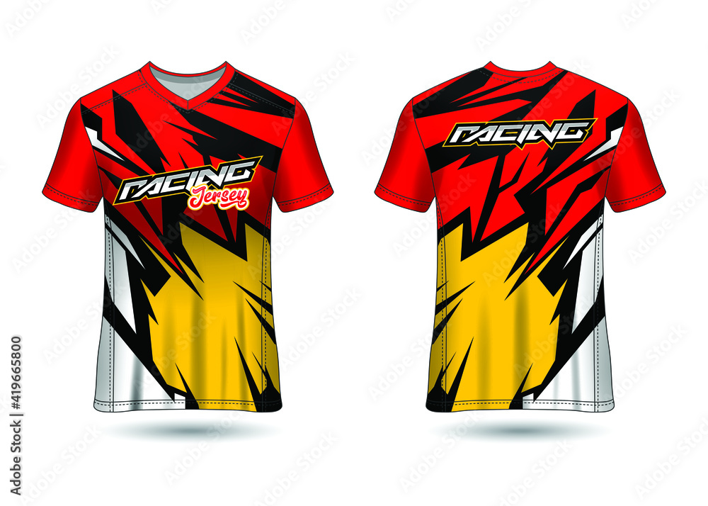 Sports Racing Jersey Design Template for Team Uniforms Vector Stock ...