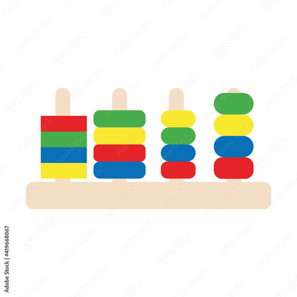 Pyramid sorter. Wooden educational toy for kids. Montessori system for ...