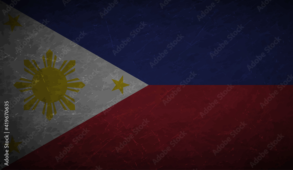 Grunge Philippines flag. Philippines flag with waving grunge texture ...