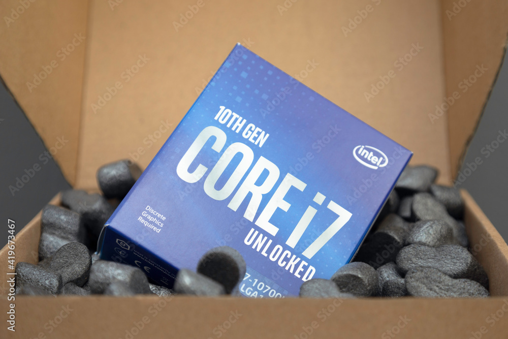 Prague, CZ-14 January 2021: Package Box Delivered of 10th Generation ...