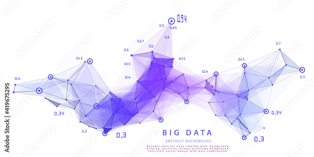 Abstract analytical background with polygonal grid analyze data on white. Analytics algorithms ...
