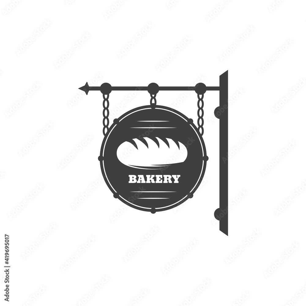Bread shop vintage signboard isolated antique bakery signage. Vector ...