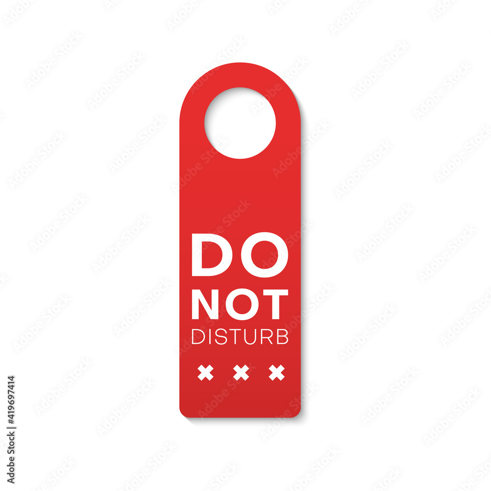 Vetor de Do not disturb isolated door hanger with stop sign. Vector ...