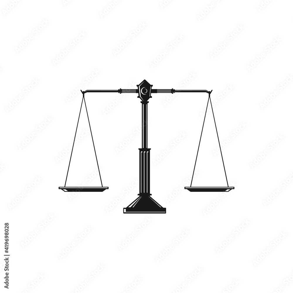 Beam balance weight scales, mass balances isolated Themis judiciary ...