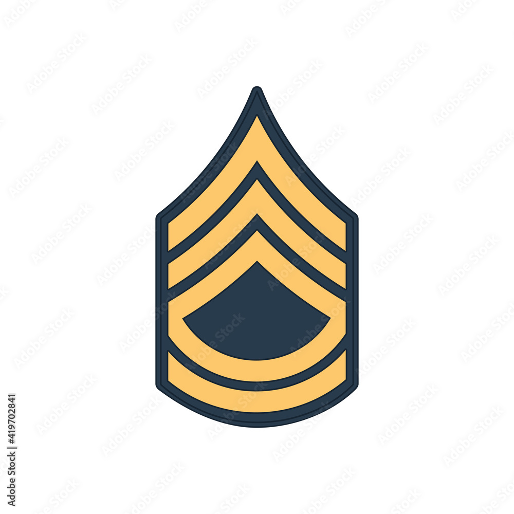 SFC sergeant first class insignia of US army isolated icon. Vector ...