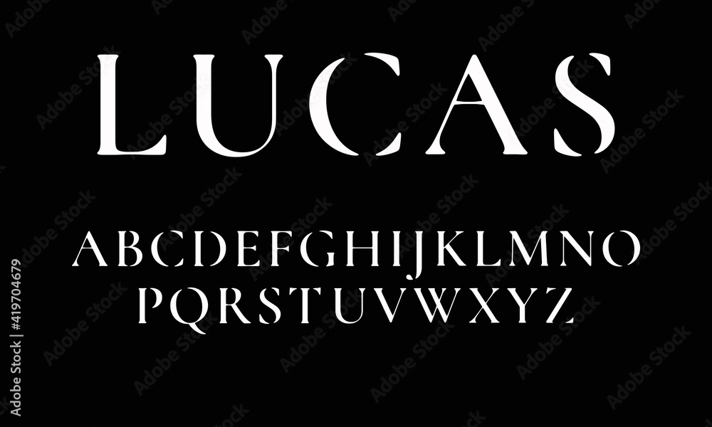 Lucas, an elegant alphabet font with capital letters, classic style ...