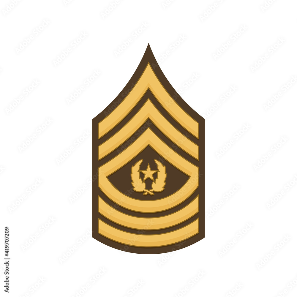 Sergeant major of the army rank insignia sign isolated. Vector SMA ...
