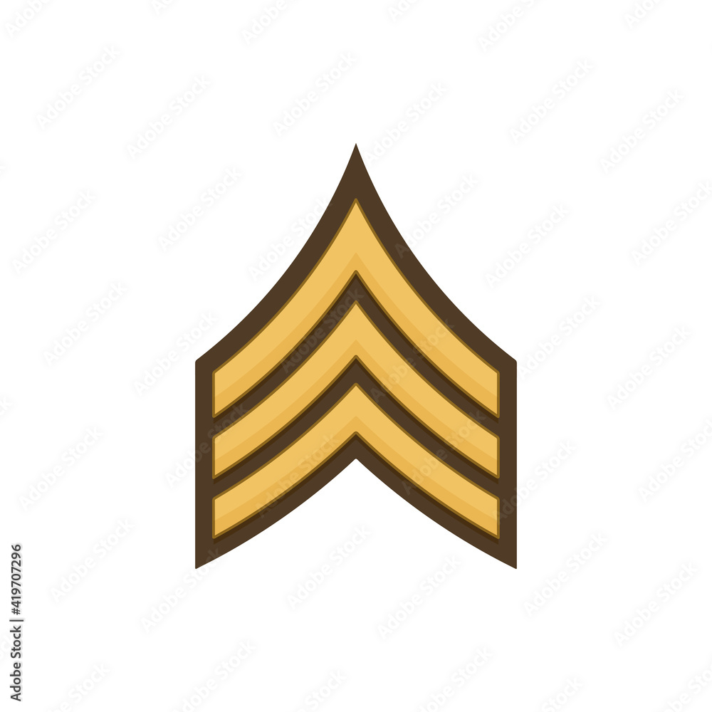 Sergeant SGT soldier military rank insignia icon. Vector stripe on ...