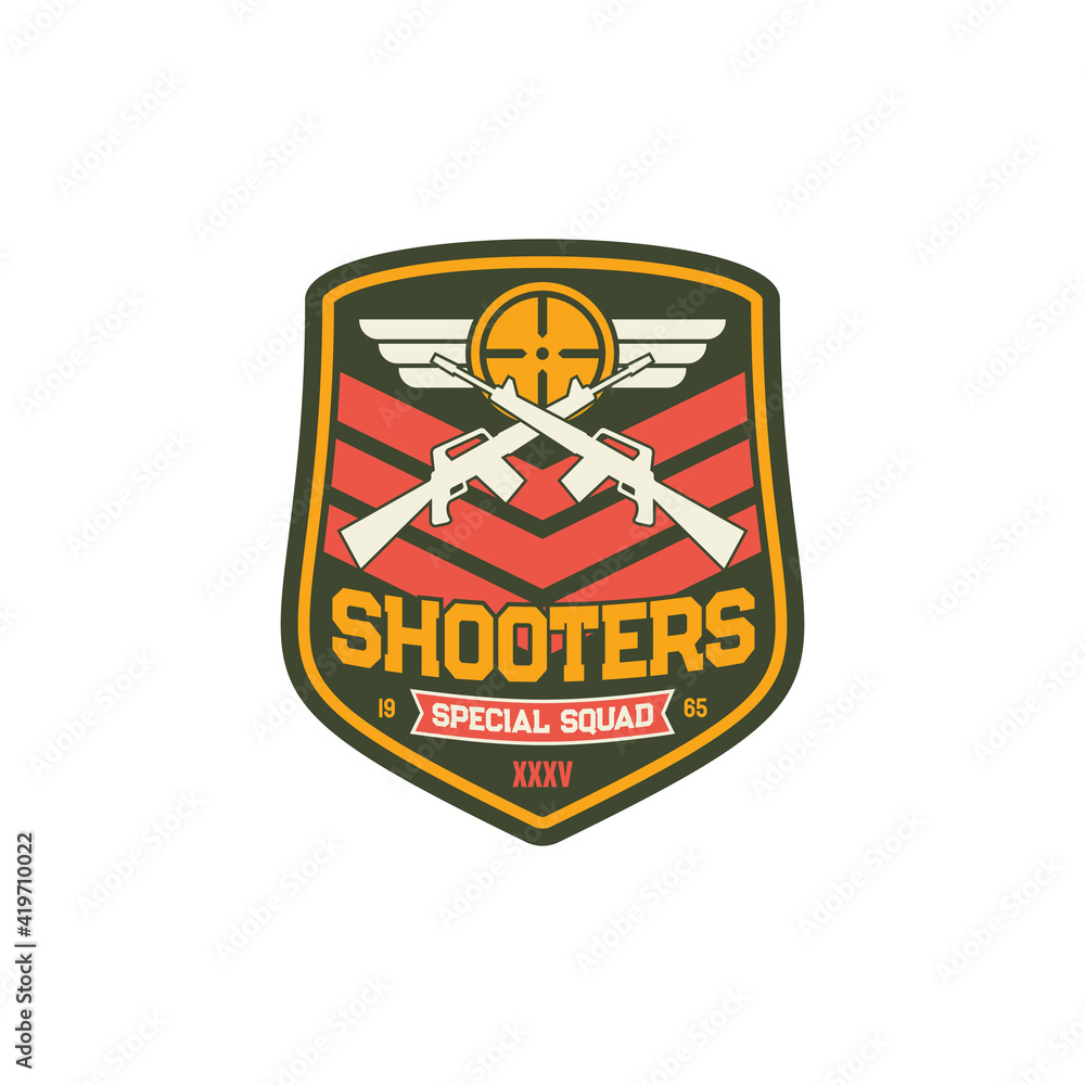 Shooters special snipers squad military chevron, crossed rifles and ...
