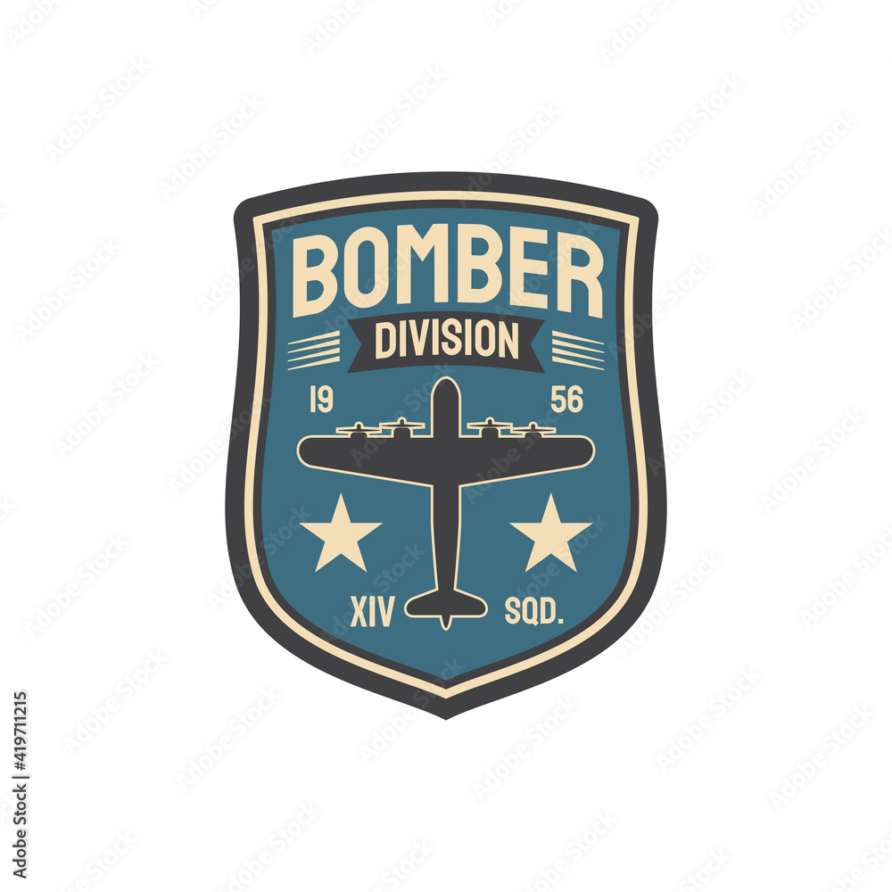 Bomber division army chevron insignia of interceptor plane squad ...