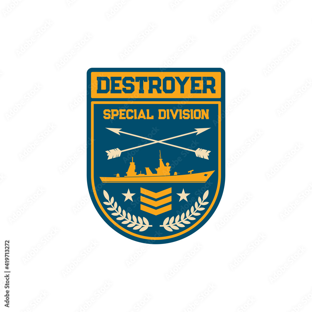 Poster Destroyer submarine maritime division special squad isolated ...