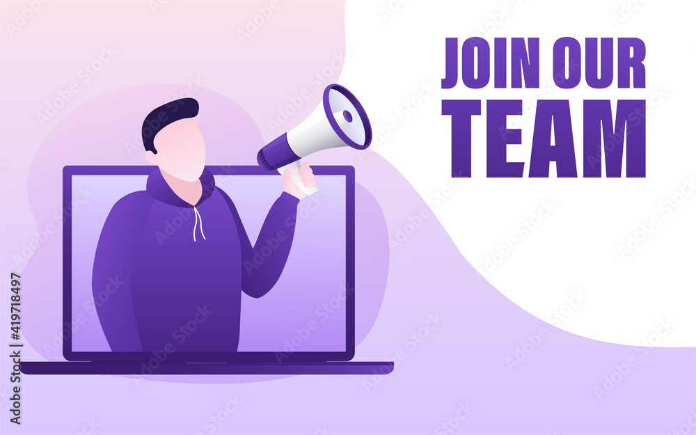 Join our team people, great design for any purposes. Flat join our team ...