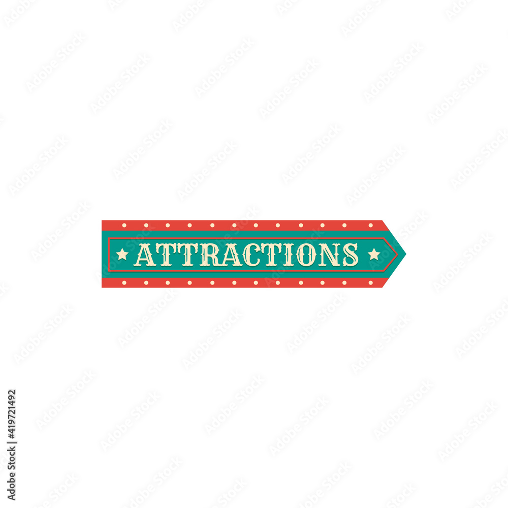 Attractions retro signboard with light bulbs isolated retro show frame ...