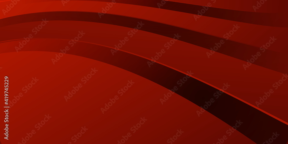 Red background curve line on white space shadow overlap and dimension ...