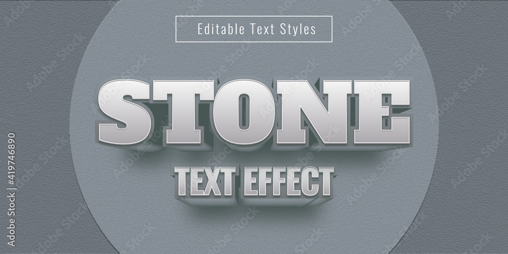 Editable 3D Stone Text Effect for Illustrator Stock Vector | Adobe Stock
